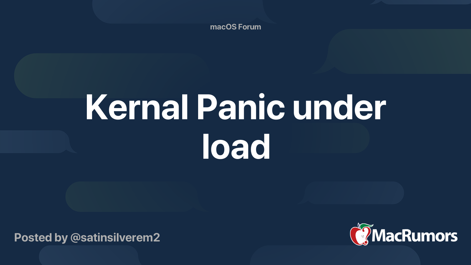 Kernal Panic under load | MacRumors Forums