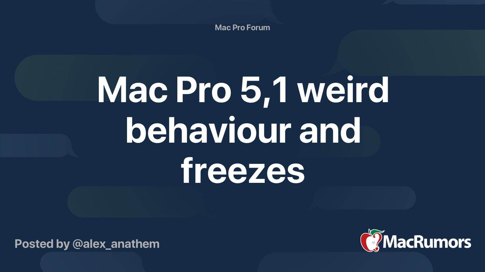 Mac Pro 5,1 weird behaviour and freezes | MacRumors Forums