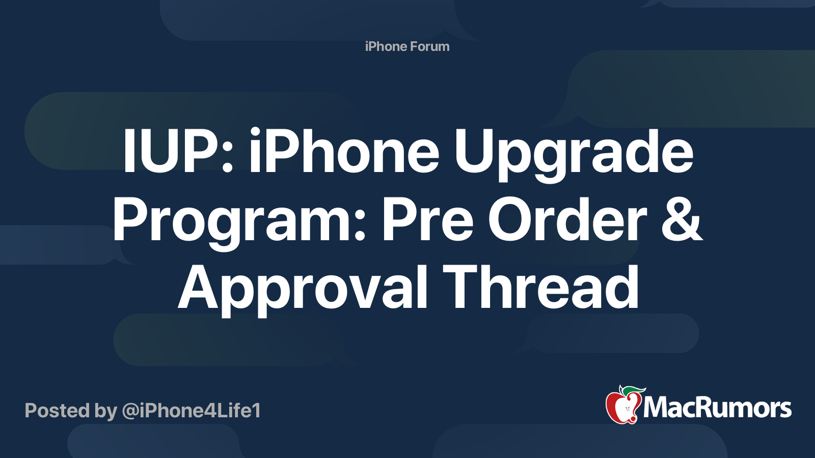 IUP: iPhone Upgrade Program: Pre Order & Approval Thread | MacRumors Forums