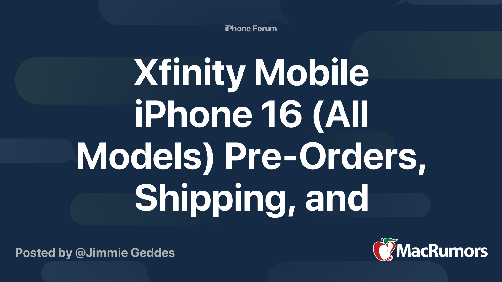 Xfinity Mobile iPhone 16 (All Models) Pre-Orders, Shipping, and ...