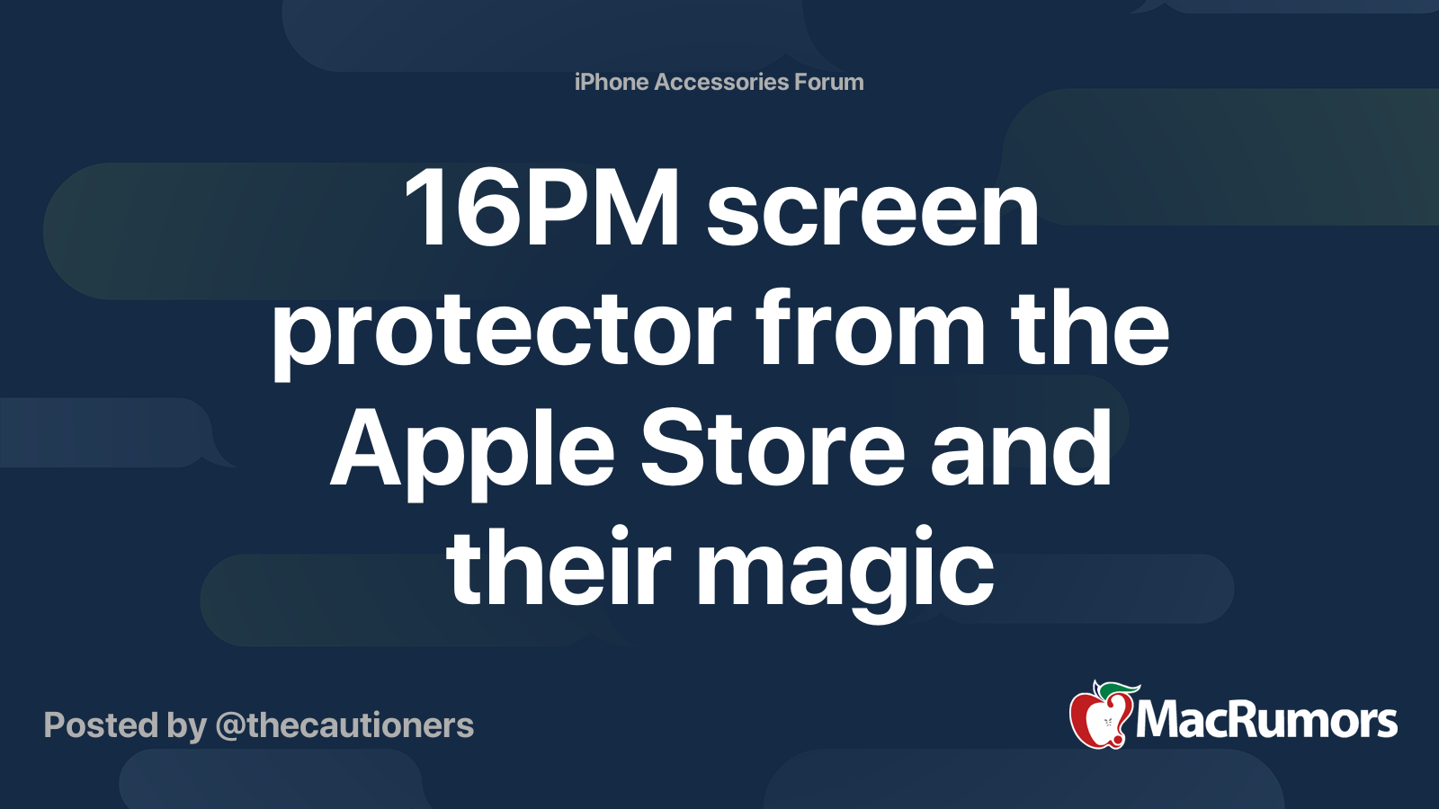 16PM screen protector from the Apple Store and their magic application machine | MacRumors Forums