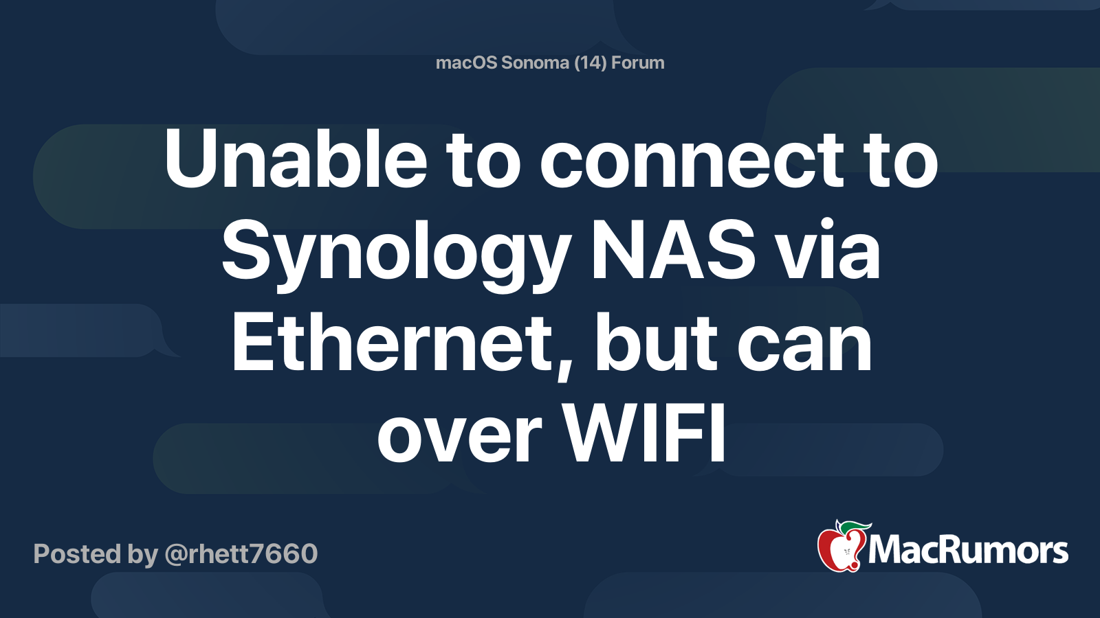 Unable to connect to Synology NAS via Ethernet, but can over WIFI | MacRumors Forums