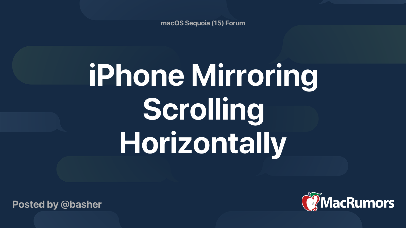 iPhone Mirroring Scrolling Horizontally | MacRumors Forums
