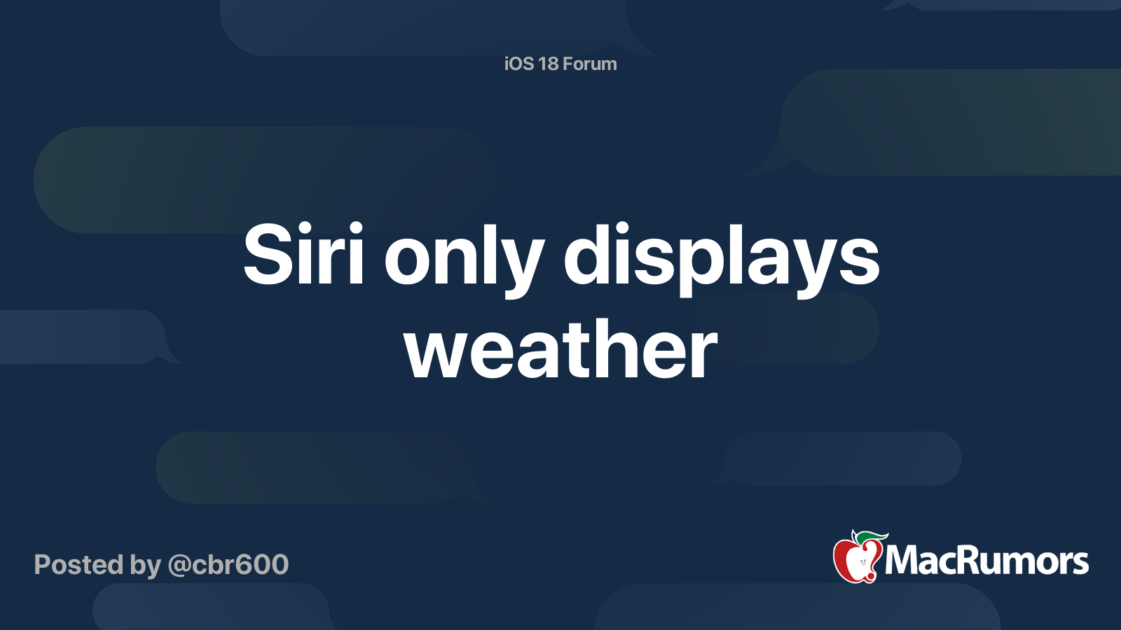 Siri only displays weather | MacRumors Forums