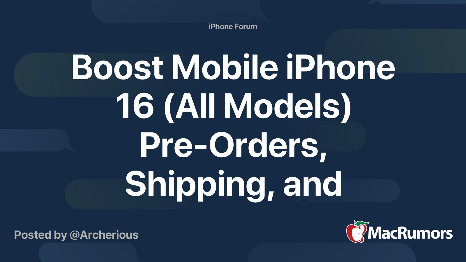 Boost Mobile iPhone 16 (All Models) Pre-Orders, Shipping, and Delivery ...