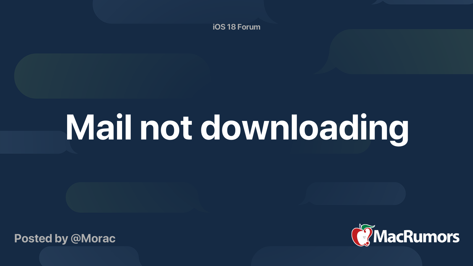 Mail not downloading | MacRumors Forums