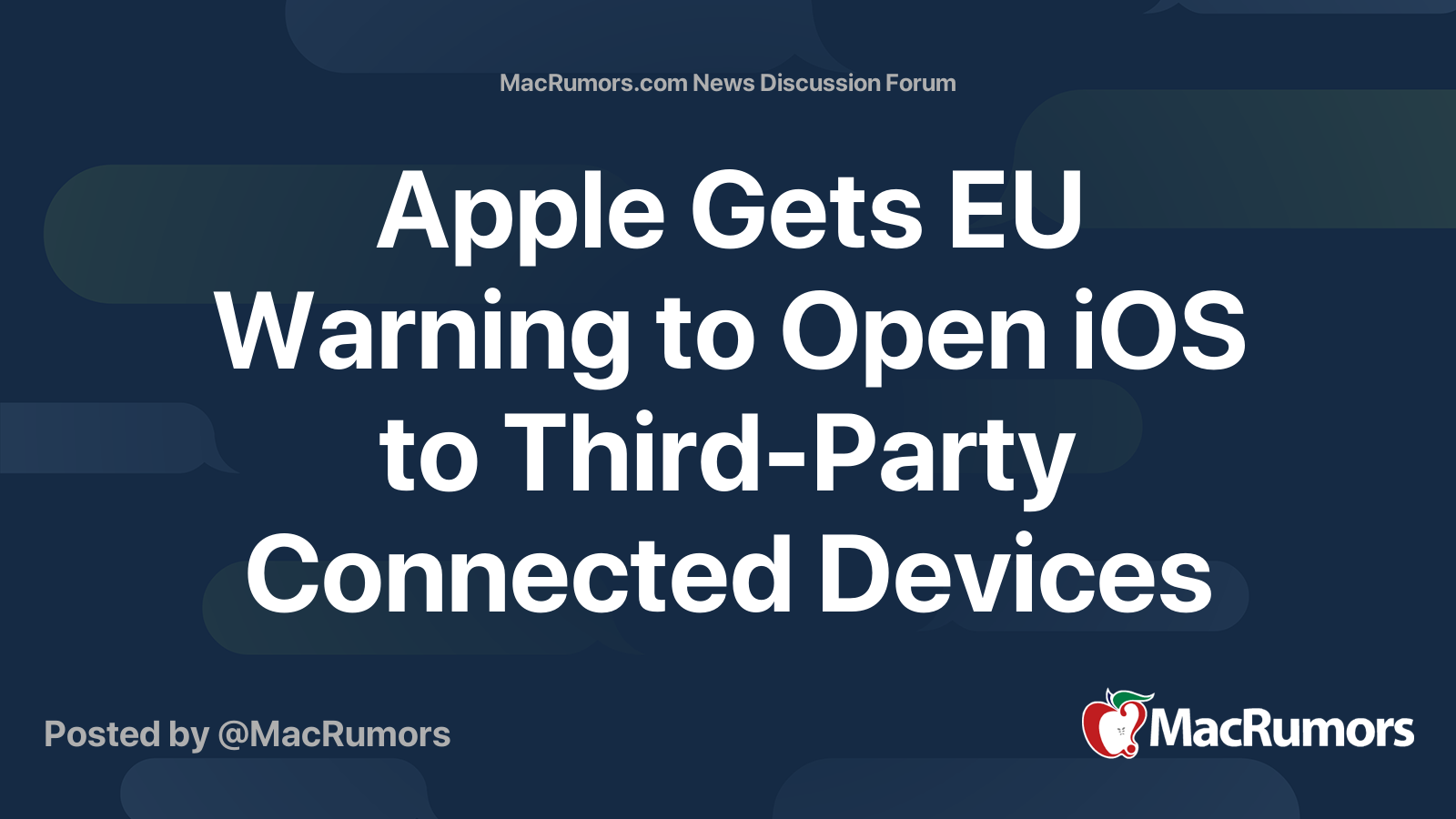 Apple Gets EU Warning to Open iOS to Third-Party Connected Devices ...