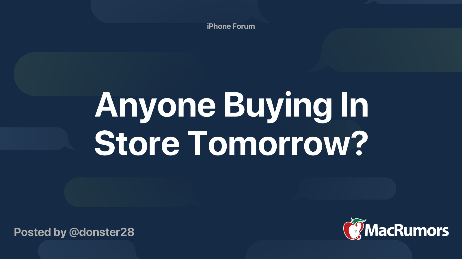 Anyone Buying In Store Tomorrow? | MacRumors Forums