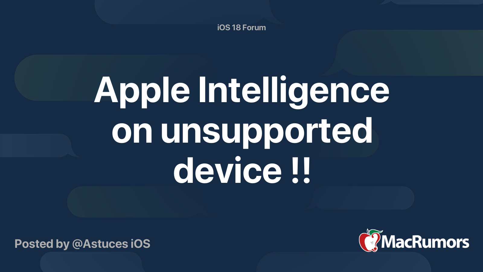 Apple Intelligence on unsupported device !! | MacRumors Forums
