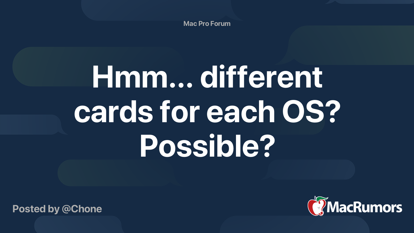 Hmm... different cards for each OS? Possible? | MacRumors Forums