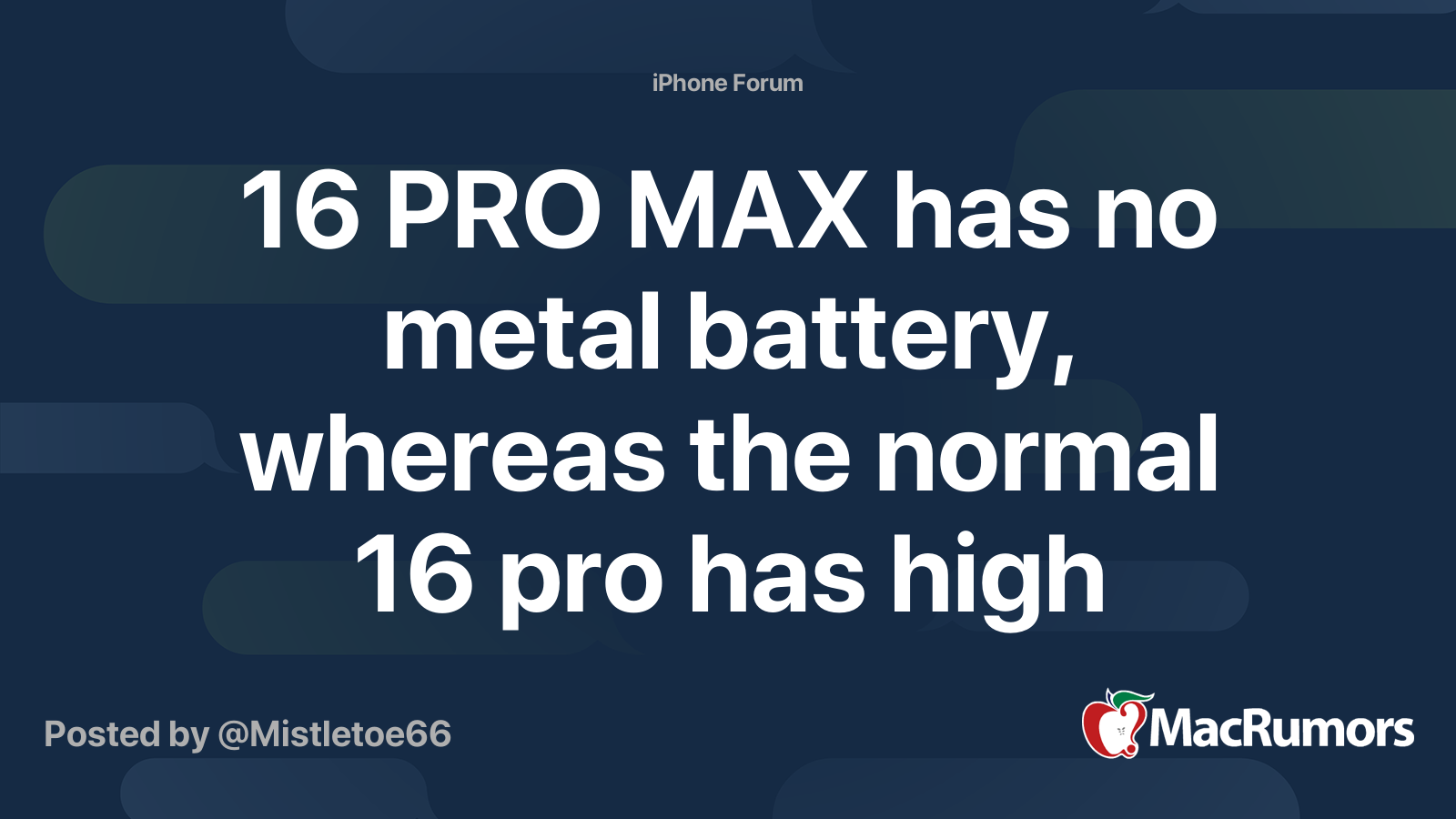 16 PRO MAX has no metal battery, whereas the normal 16 pro has high ...