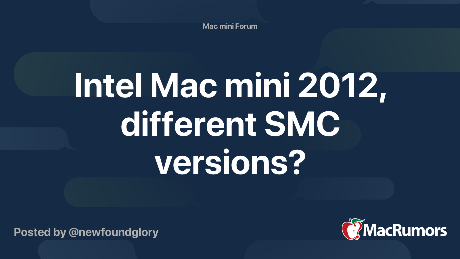 Intel Mac mini 2012, different SMC versions? | MacRumors Forums