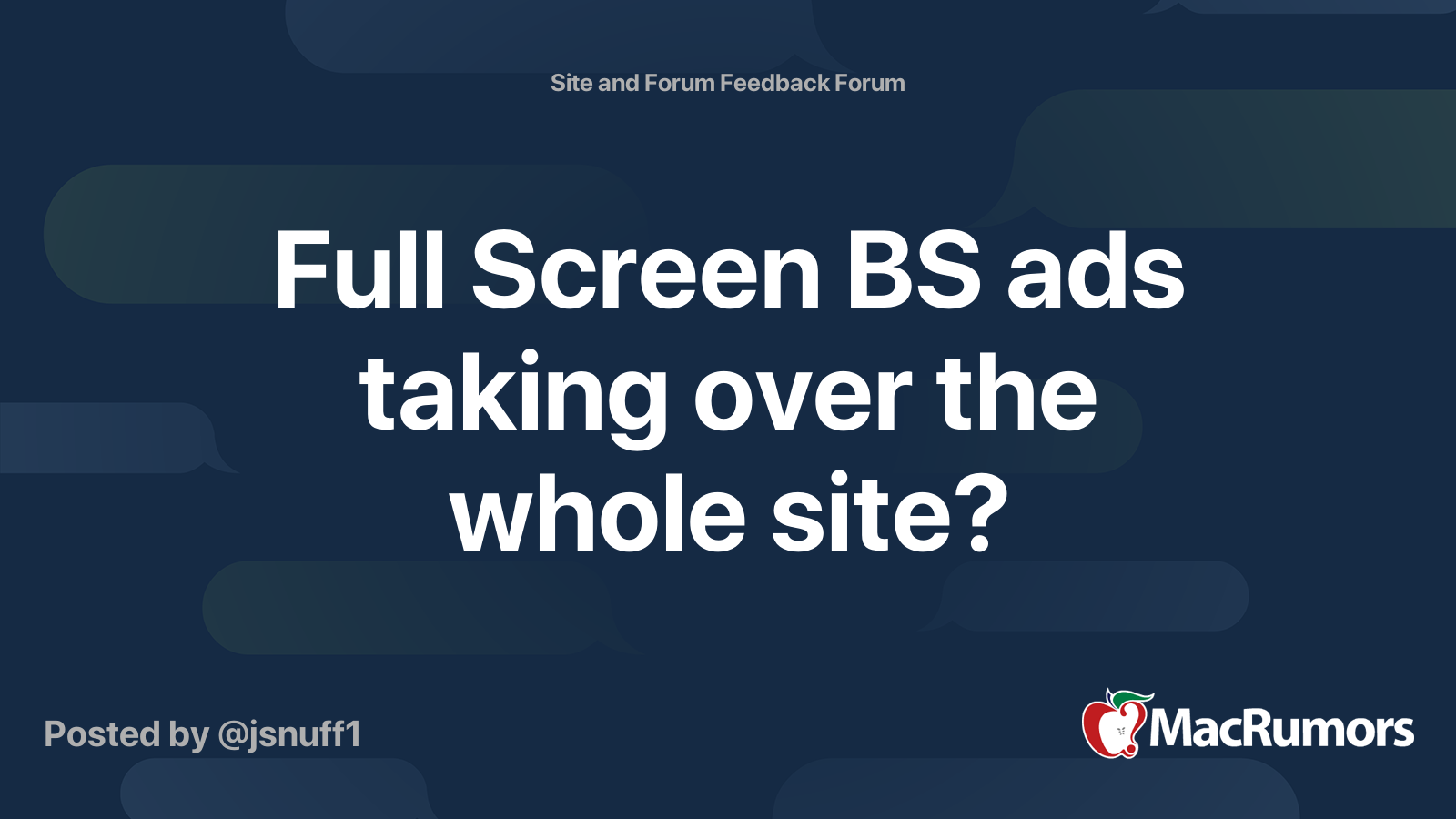Full Screen BS ads taking over the whole site? | MacRumors Forums