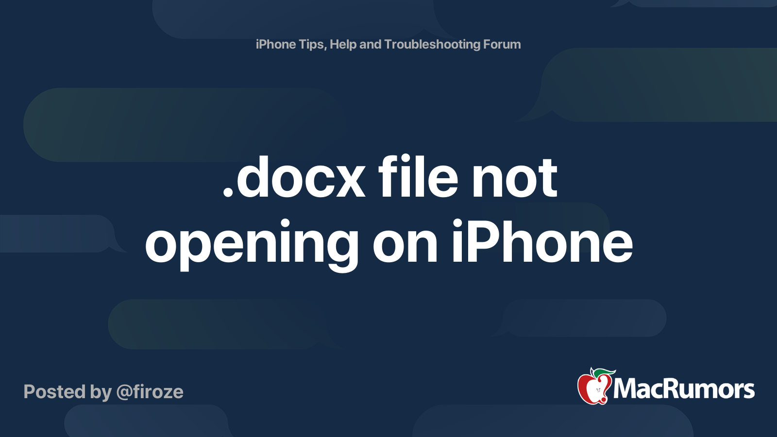 .docx file not opening on iPhone | MacRumors Forums