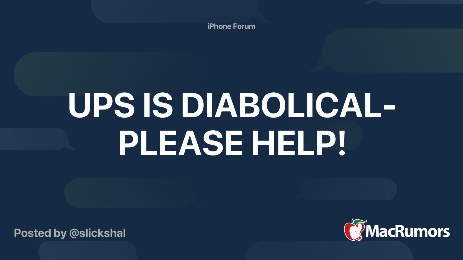 UPS IS DIABOLICAL- PLEASE HELP! | MacRumors Forums