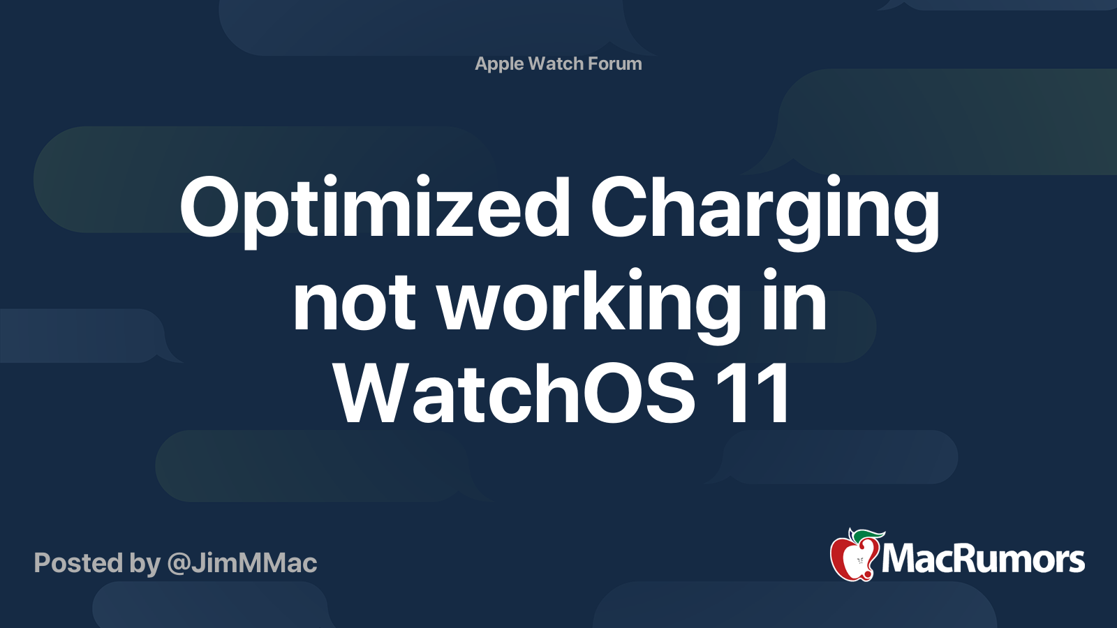 Optimized Charging not working in WatchOS 11 | MacRumors Forums