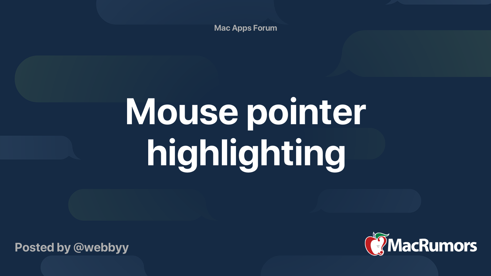 Mouse pointer highlighting | MacRumors Forums