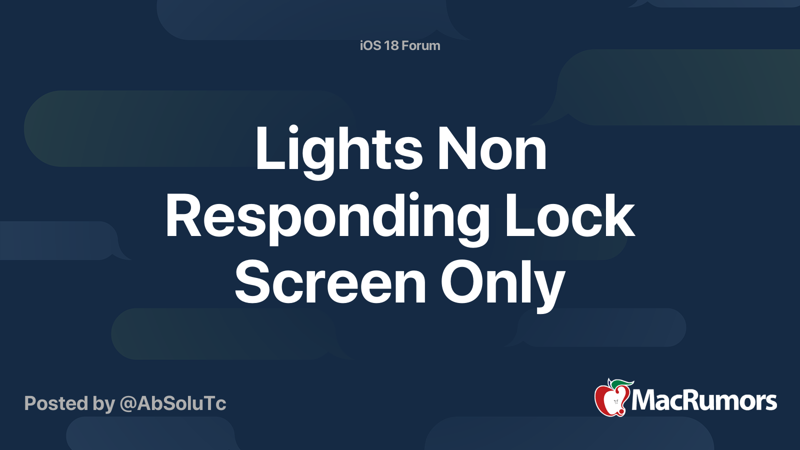 Lights Non Responding Lock Screen Only | MacRumors Forums