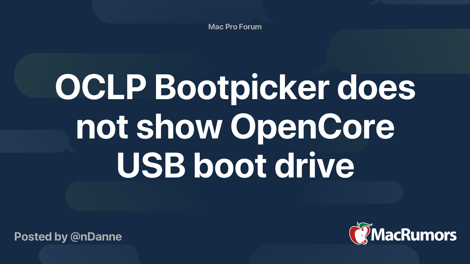 OCLP Bootpicker does not show OpenCore USB boot drive | MacRumors Forums