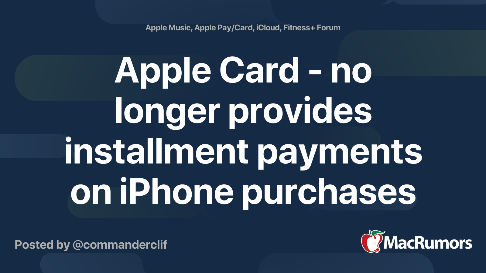 Apple Card - no longer provides installment payments on iPhone ...