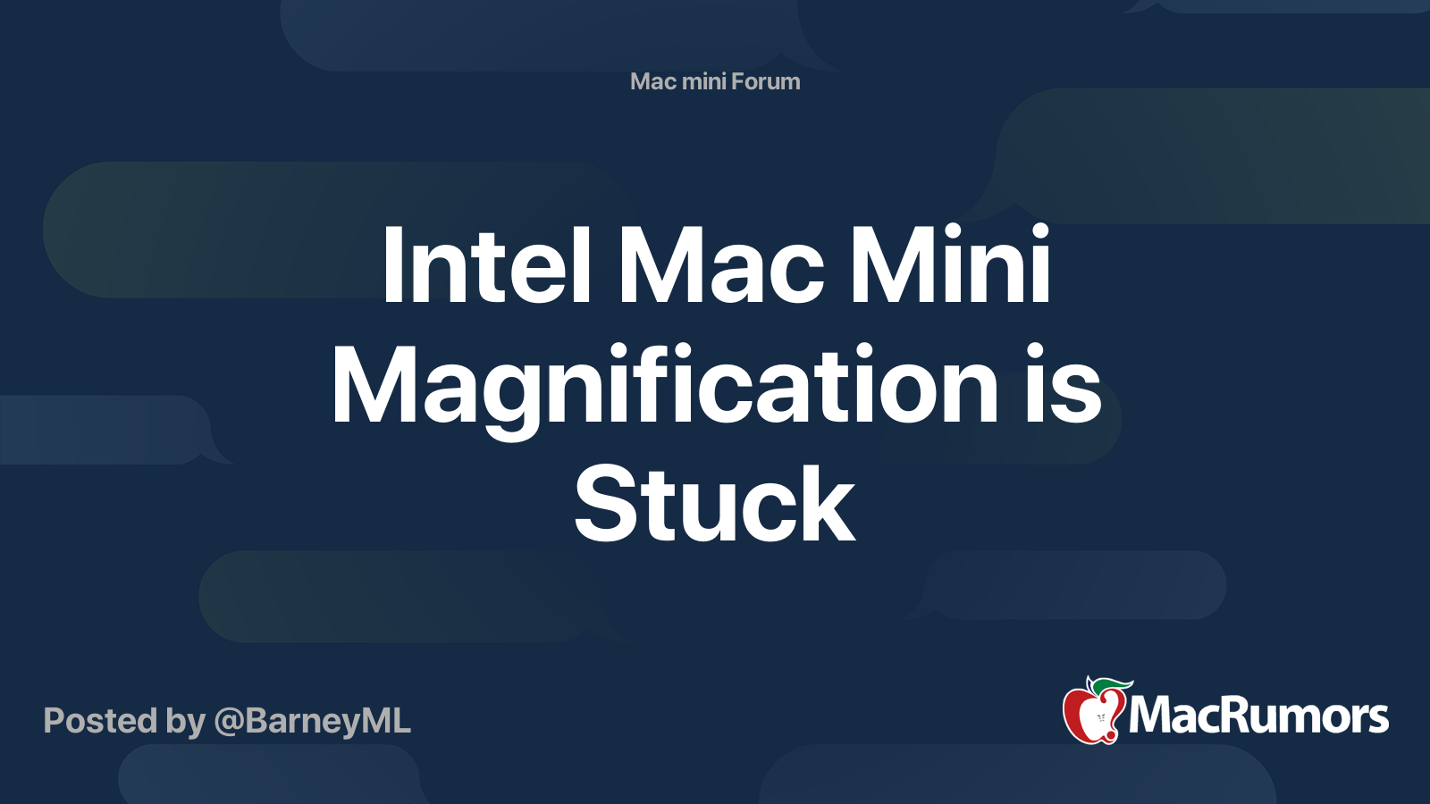 Intel Mac Mini Magnification is Stuck | MacRumors Forums