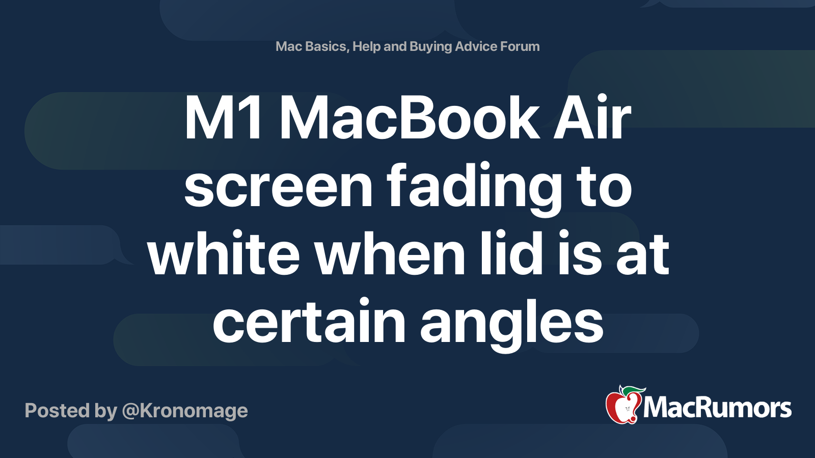 M1 MacBook Air screen fading to white when lid is at certain angles | MacRumors Forums