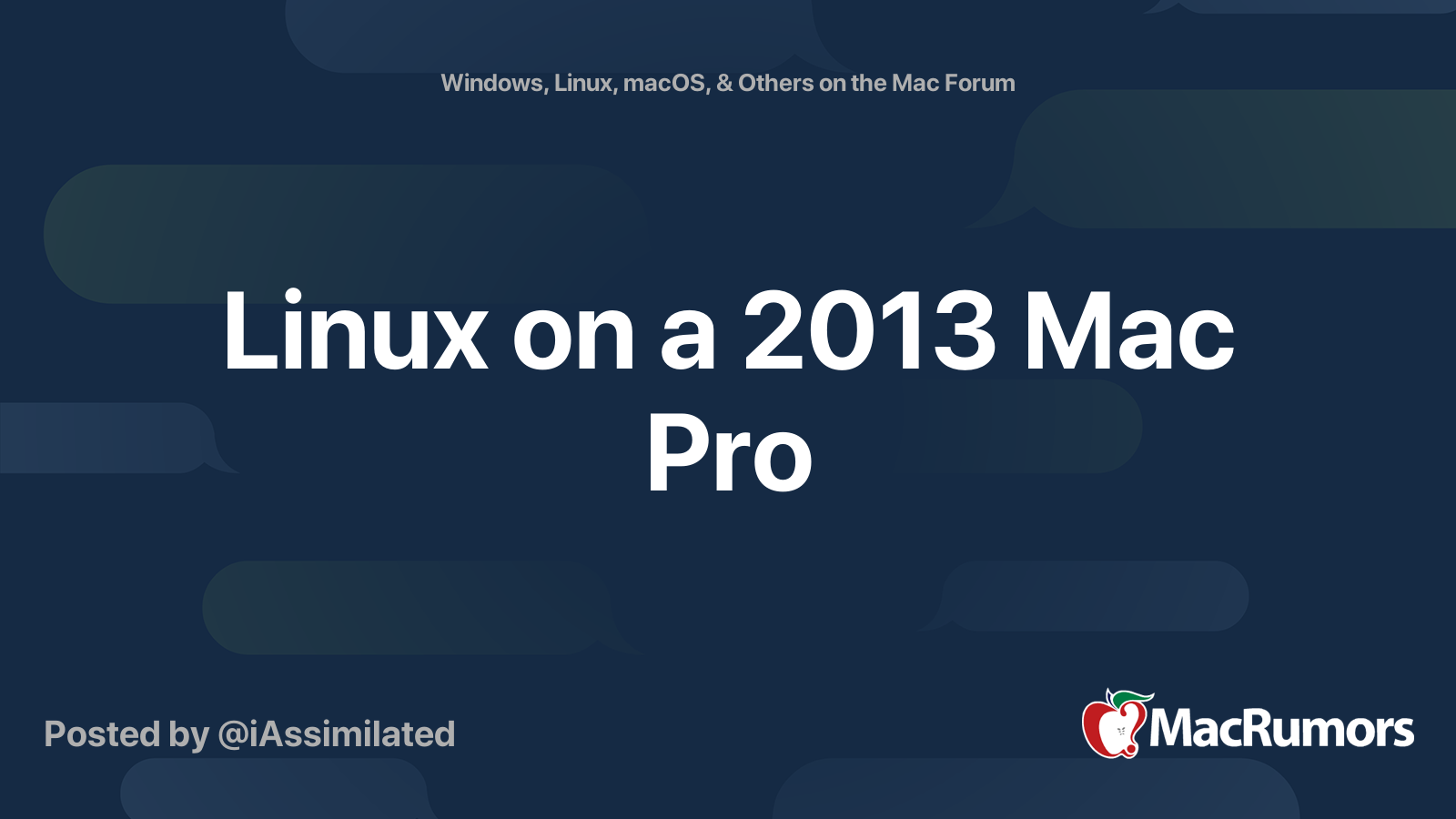 Linux on a 2013 Mac Pro | MacRumors Forums