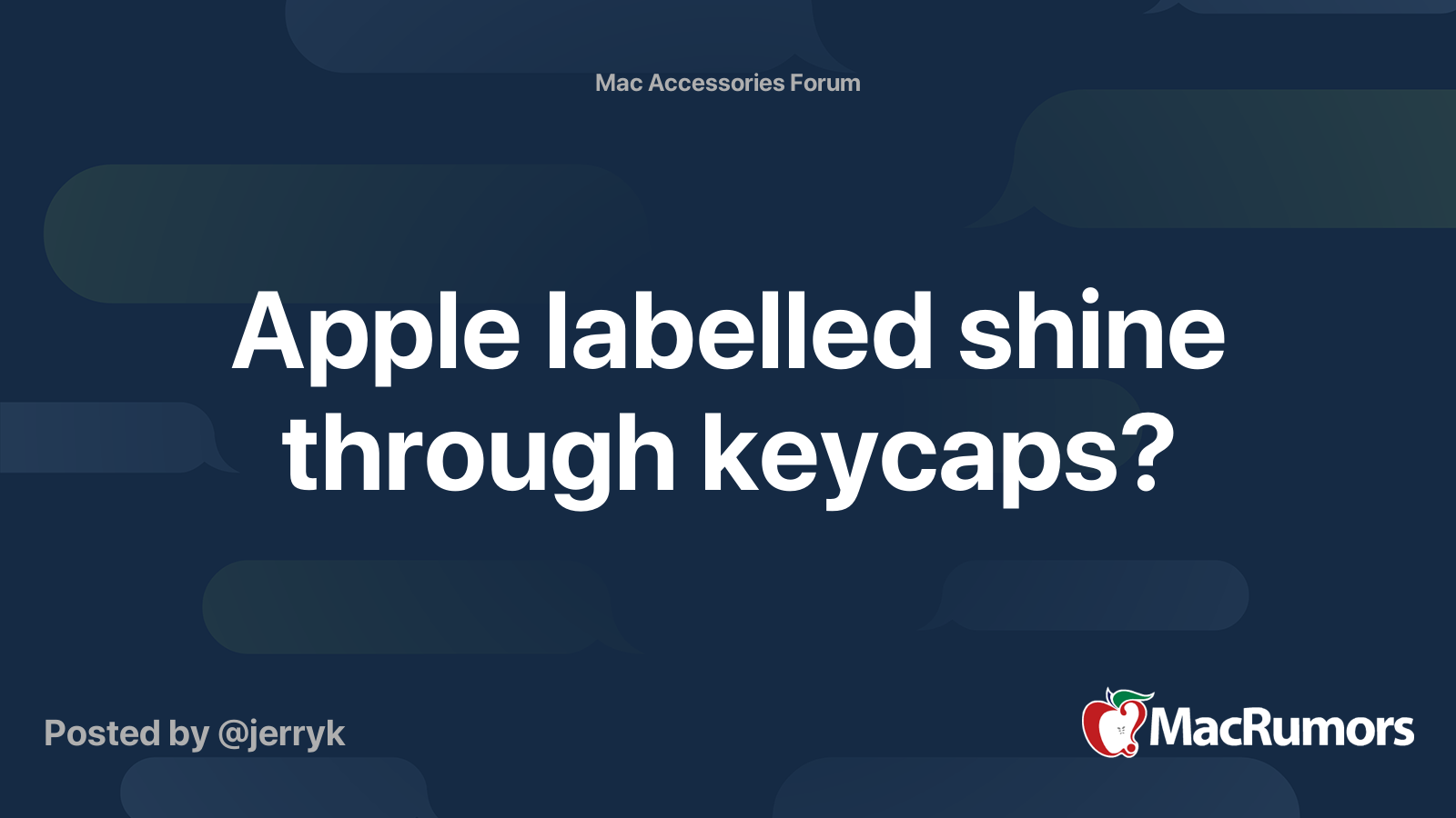 Apple labelled shine through keycaps? | MacRumors Forums