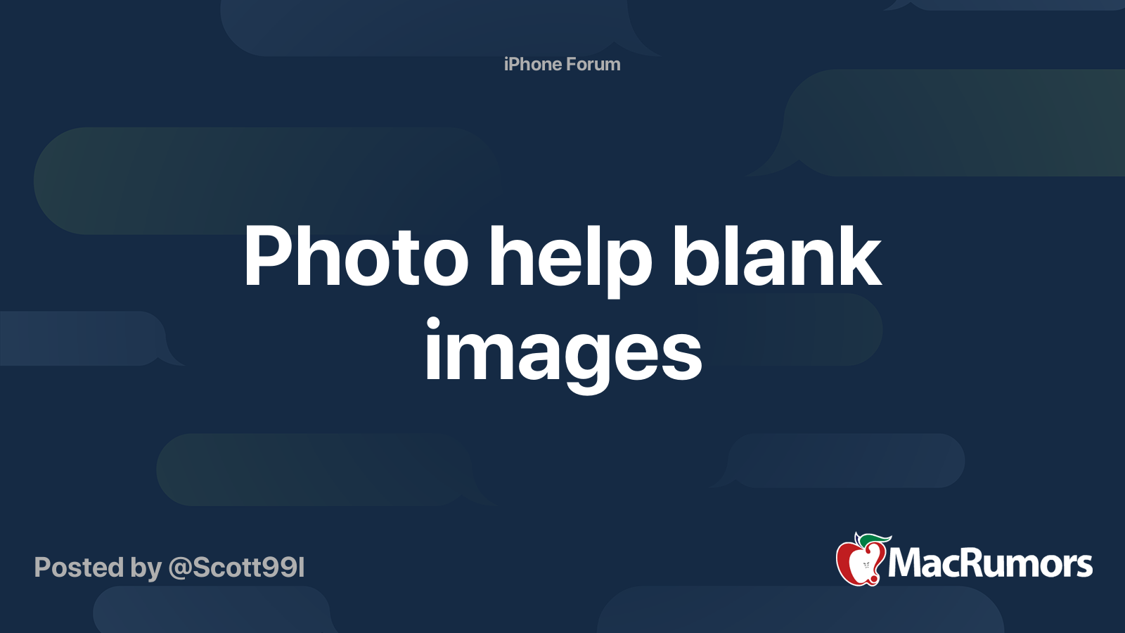 Photo help blank images | MacRumors Forums