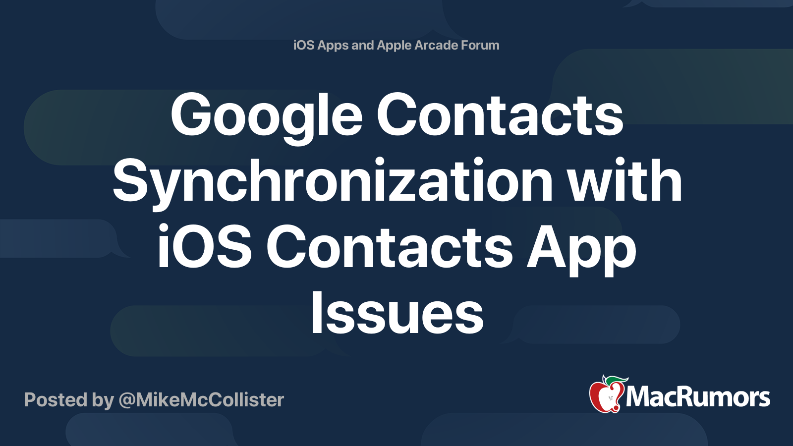 Google Contacts Synchronization with iOS Contacts App Issues | MacRumors Forums