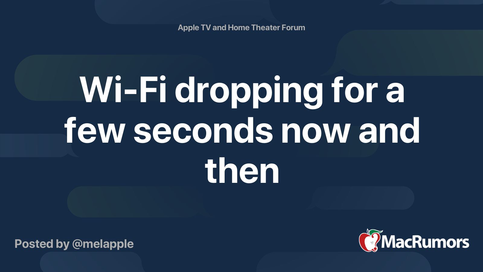 Wi-Fi dropping for a few seconds now and then | MacRumors Forums