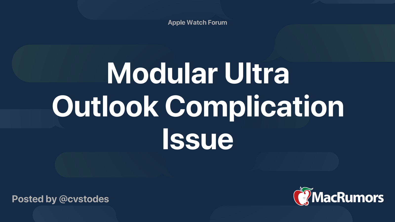 Modular Ultra Outlook Complication Issue | MacRumors Forums