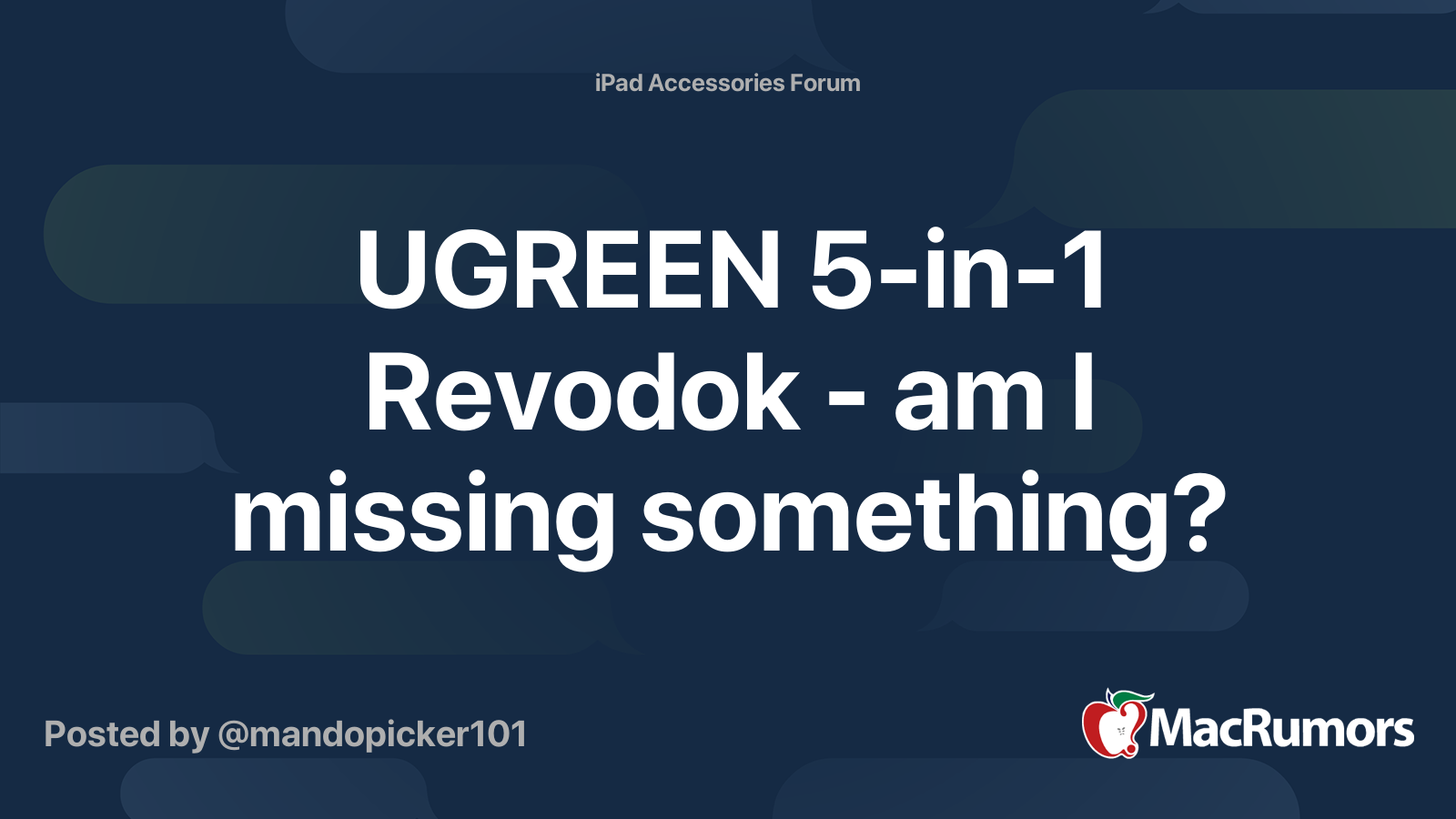UGREEN 5-in-1 Revodok - am I missing something? | MacRumors Forums