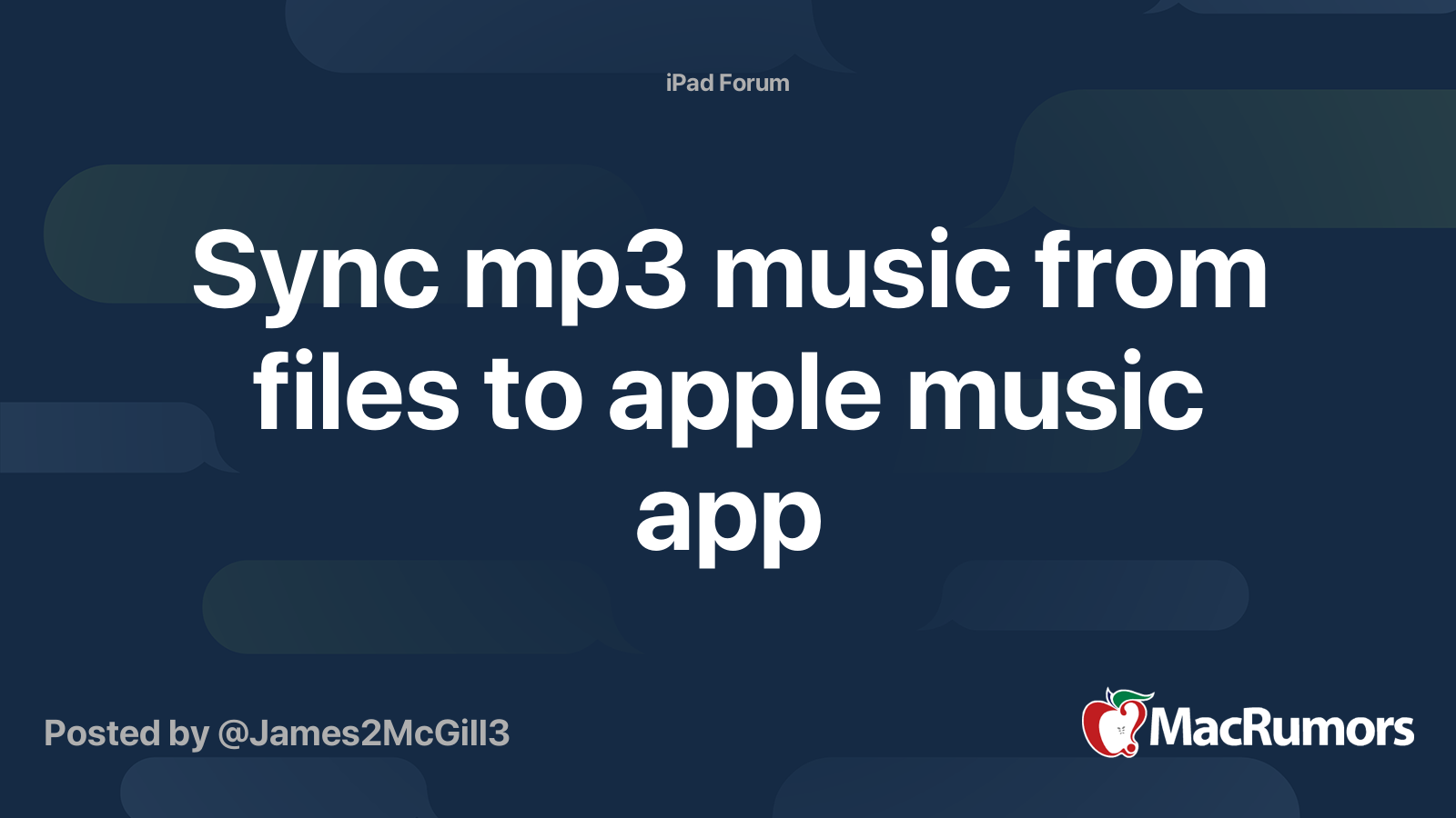 Sync mp3 music from files to apple music app | MacRumors Forums