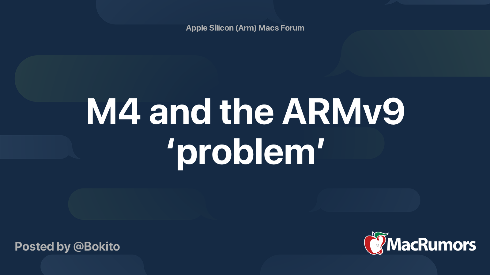 M4 and the ARMv9 ‘problem’ | MacRumors Forums