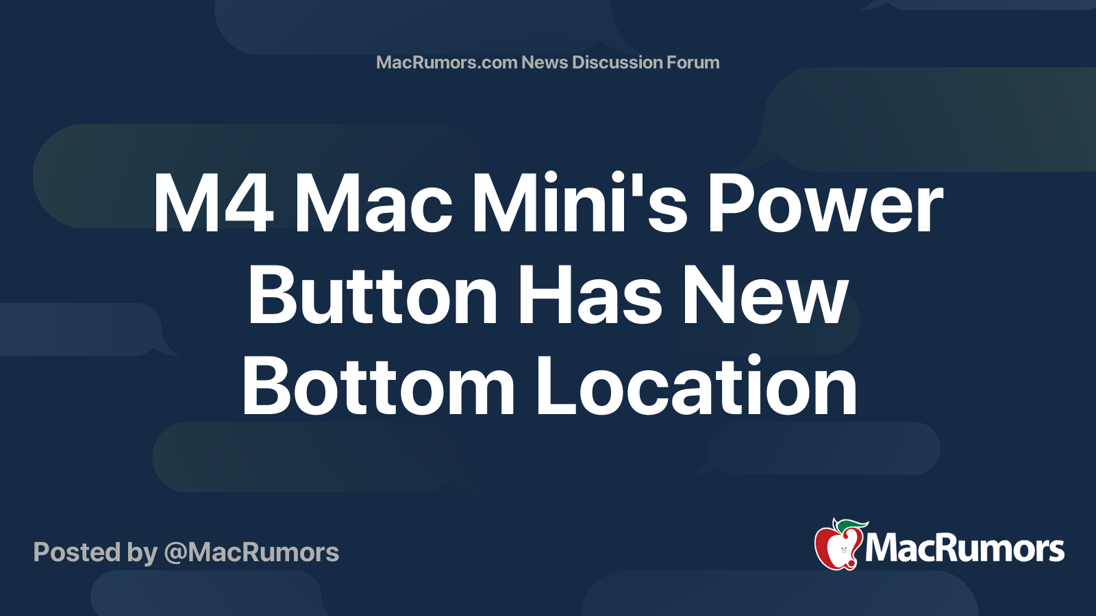 M4 Mac Mini's Power Button Has New Bottom Location | Page 17 ...