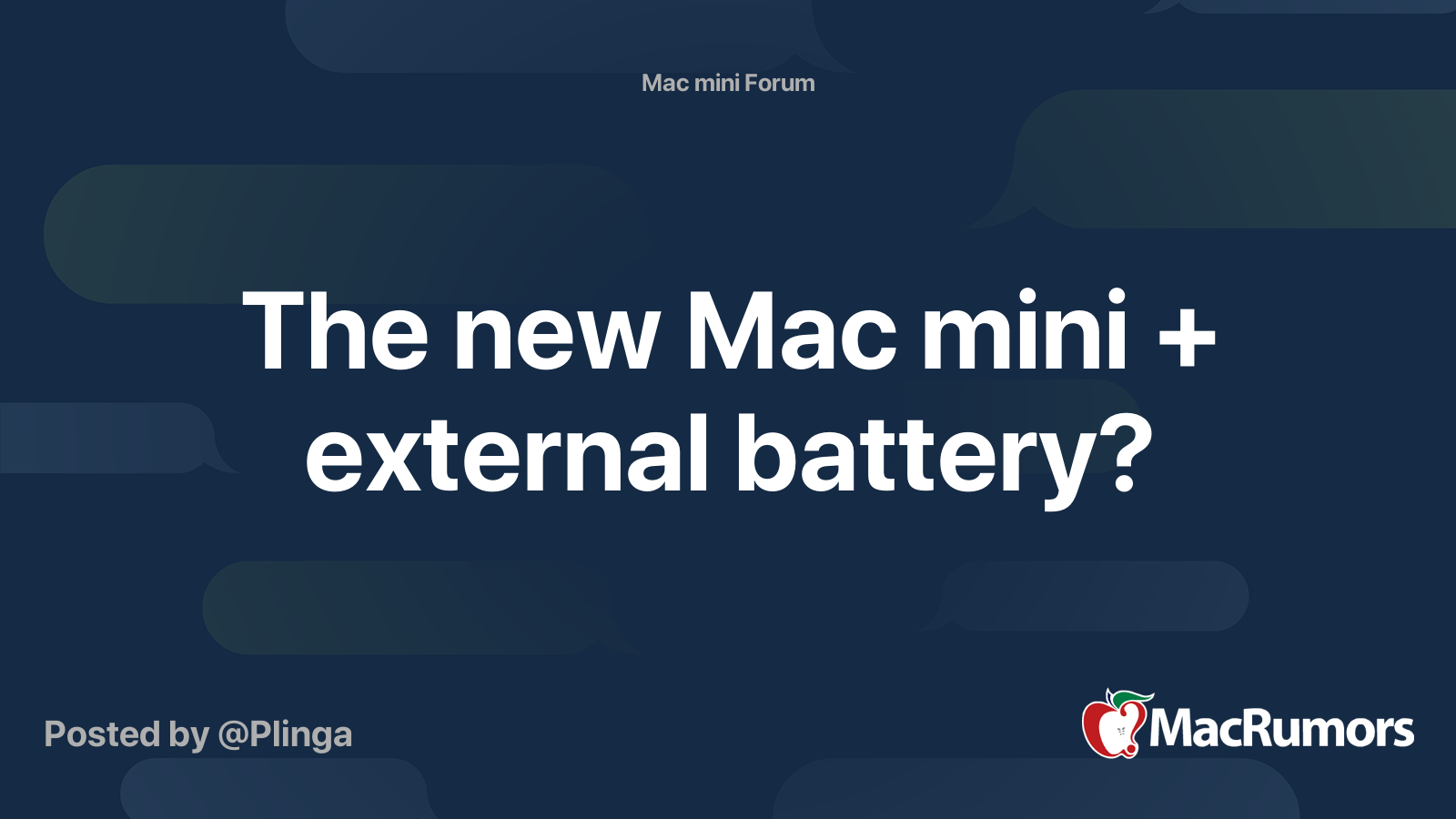The new Mac mini + external battery? | MacRumors Forums