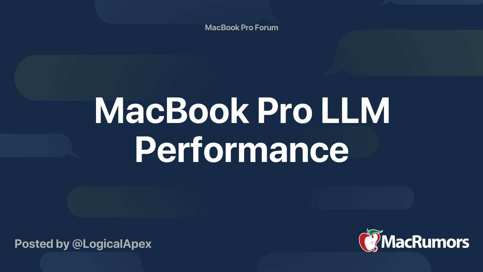 MacBook Pro LLM Performance | MacRumors Forums