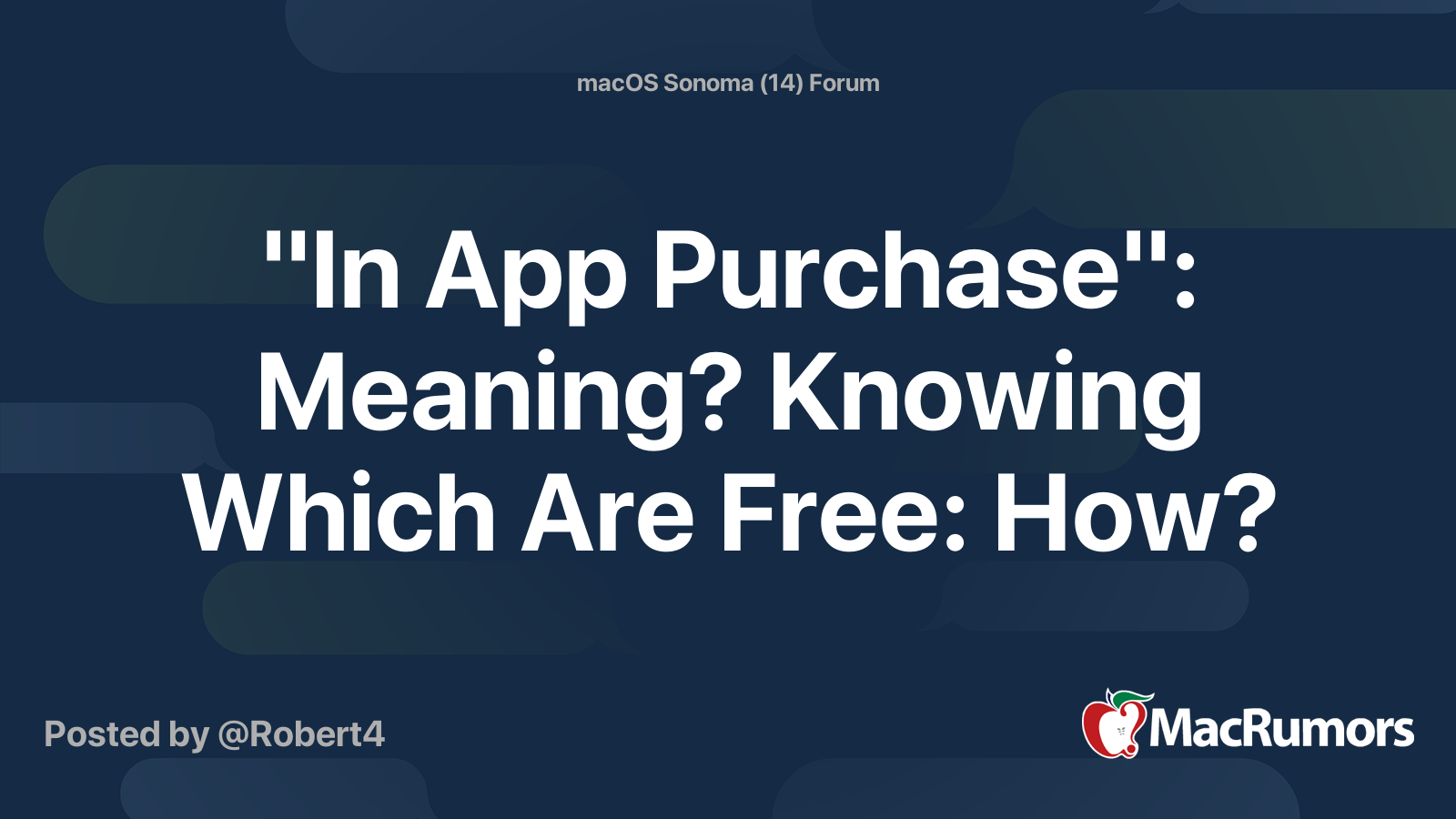 "In App Purchase": Meaning? Knowing Which Are Free: How? | MacRumors Forums