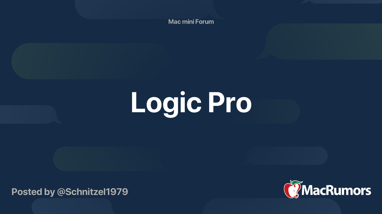 Logic Pro | MacRumors Forums