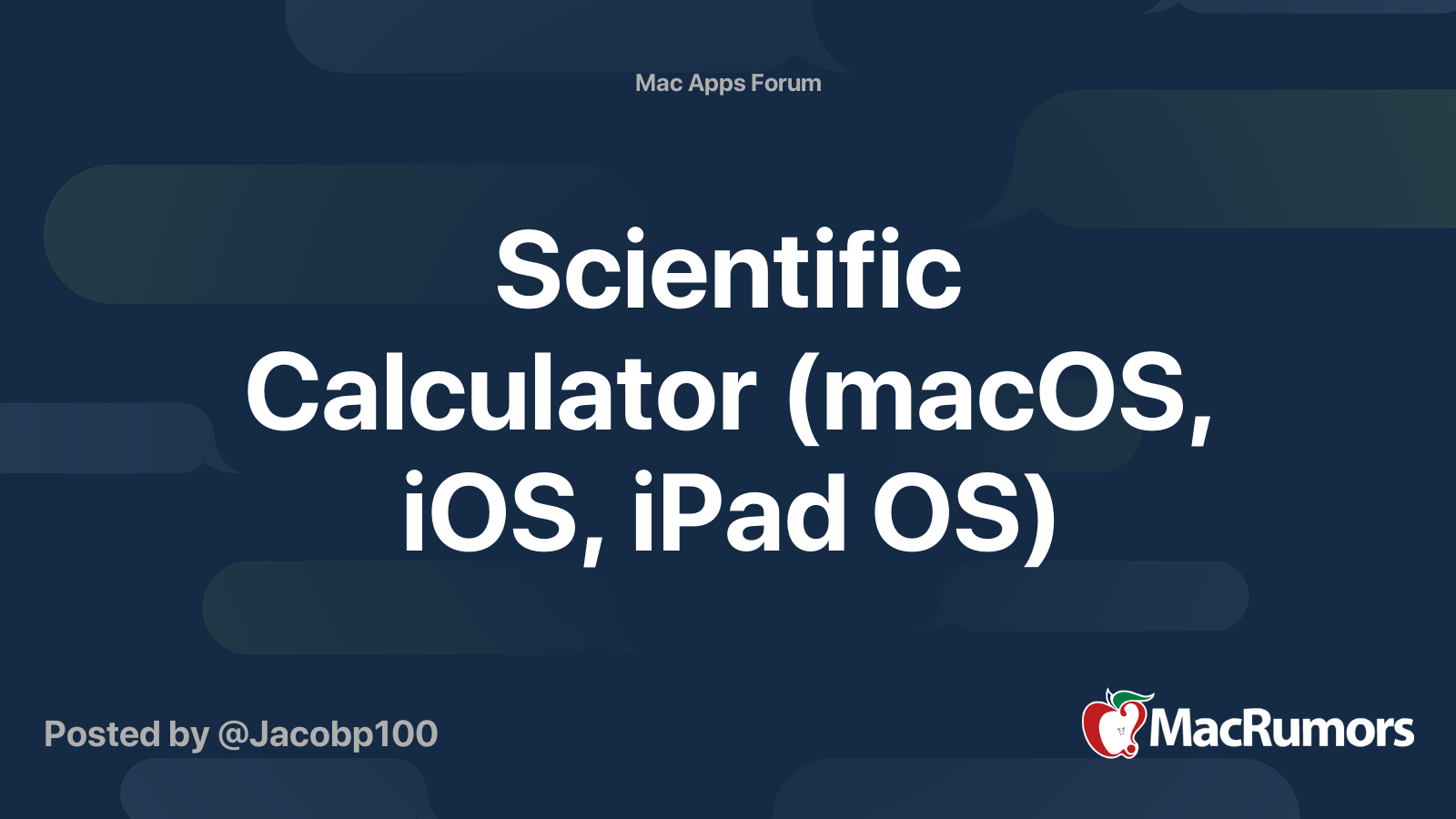 Scientific Calculator (macOS, iOS, iPad OS) | MacRumors Forums