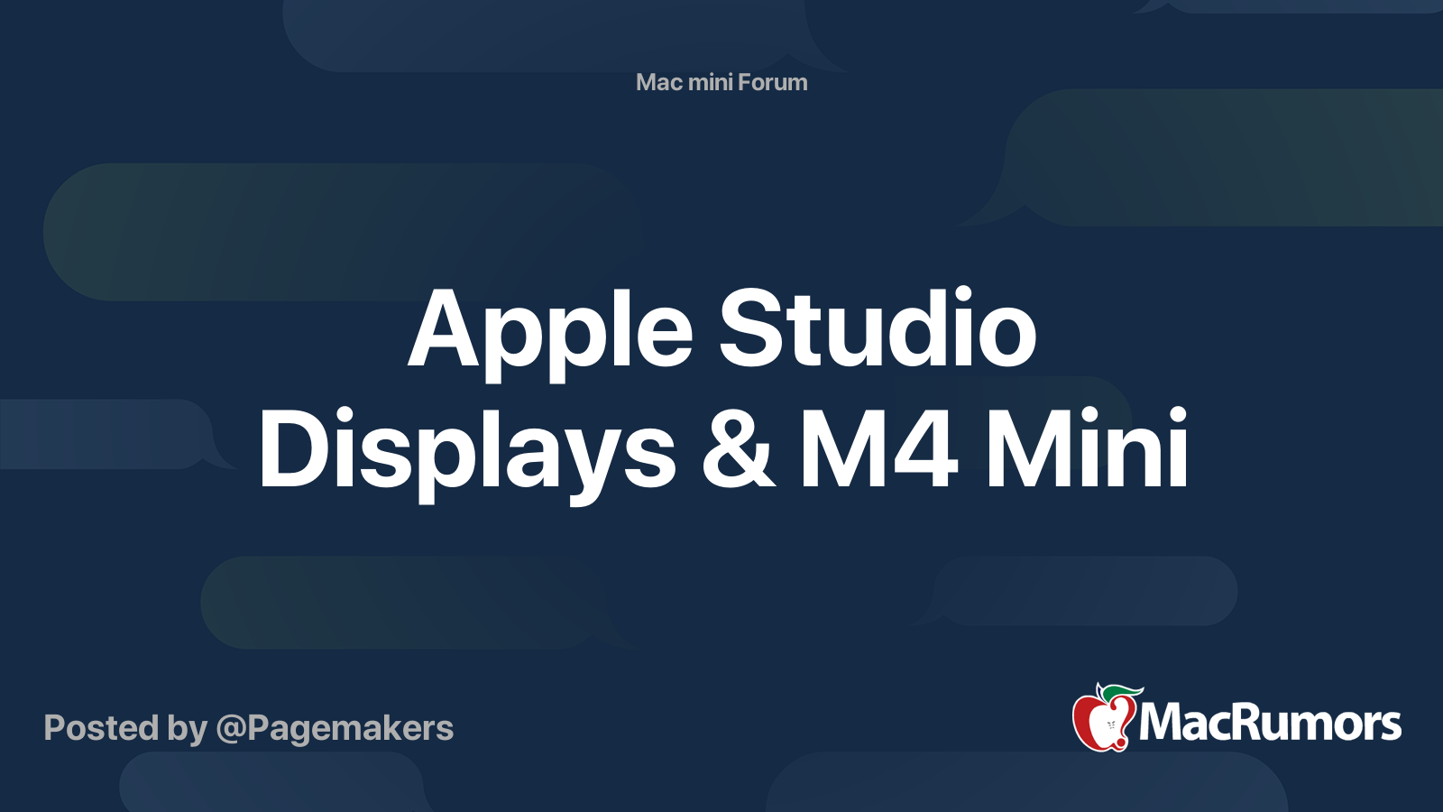 Apple Studio Displays & M4 Mini | MacRumors Forums