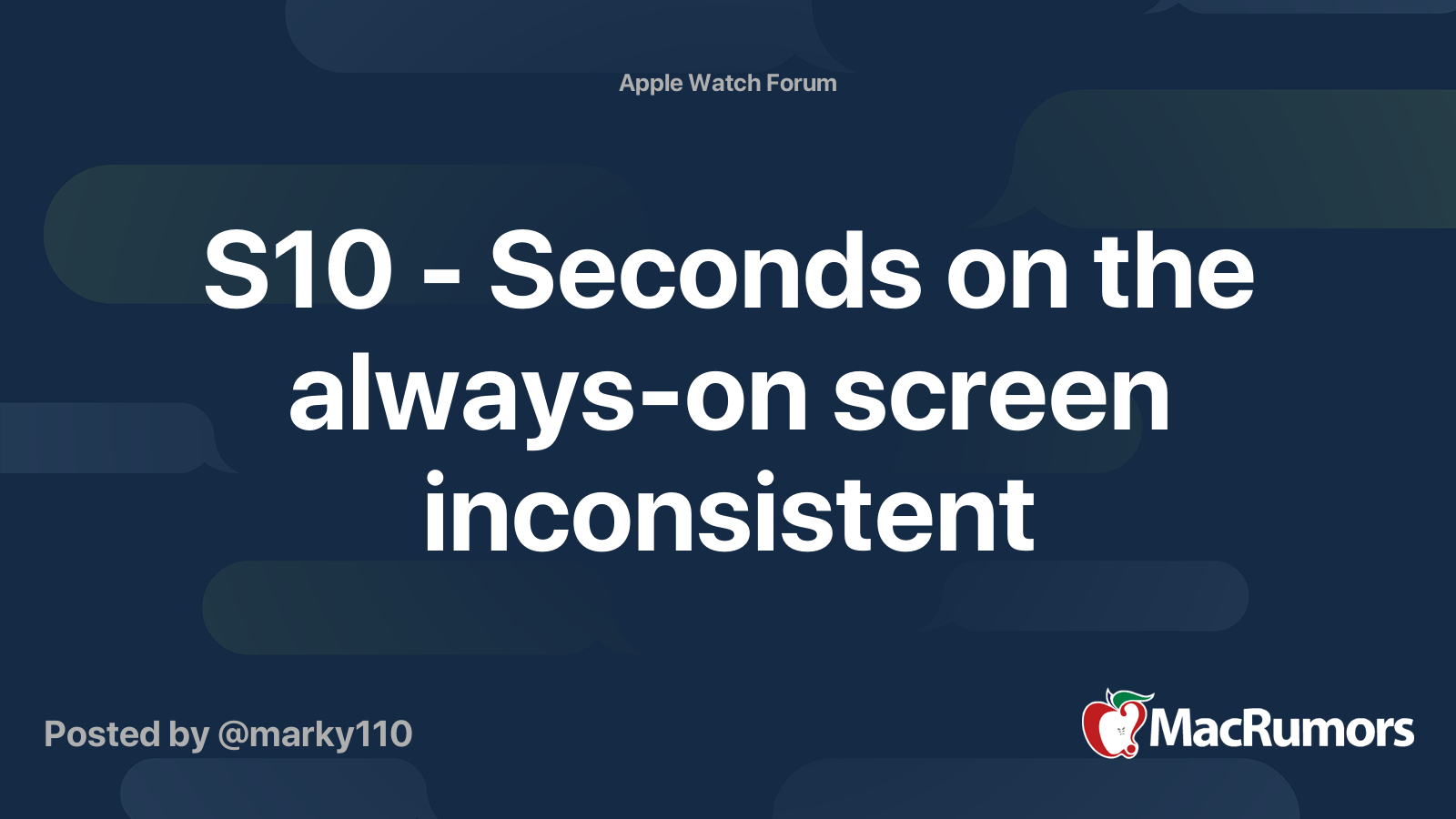 S10 - Seconds on the always-on screen inconsistent | MacRumors Forums