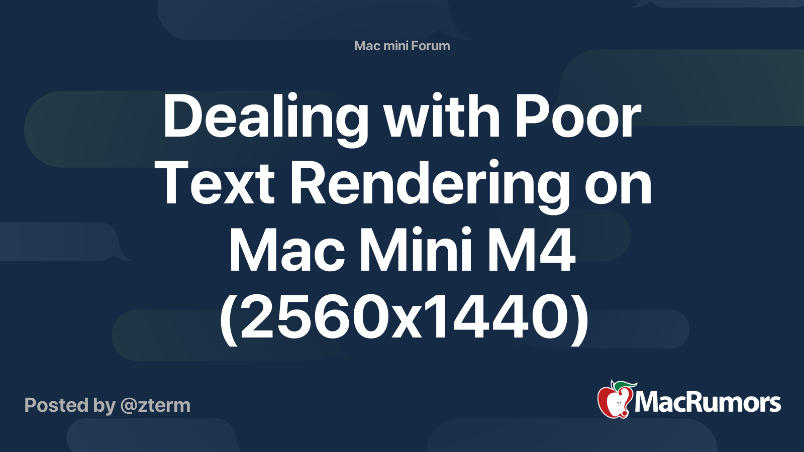 Dealing with Poor Text Rendering on Mac Mini M4 (2560x1440) | MacRumors Forums