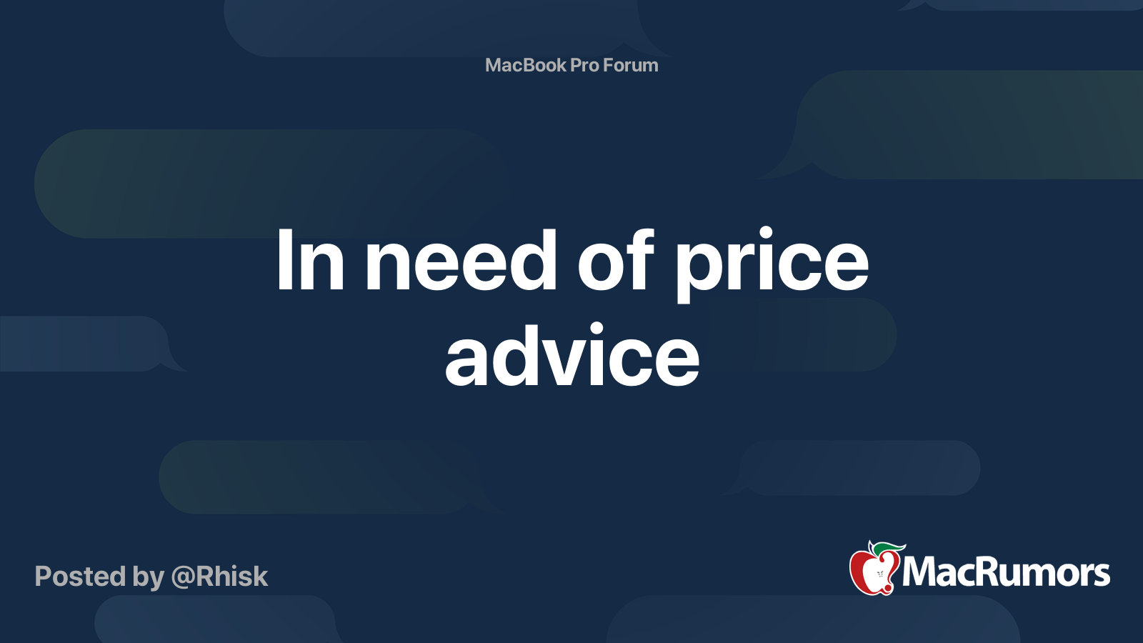 In need of price advice | MacRumors Forums