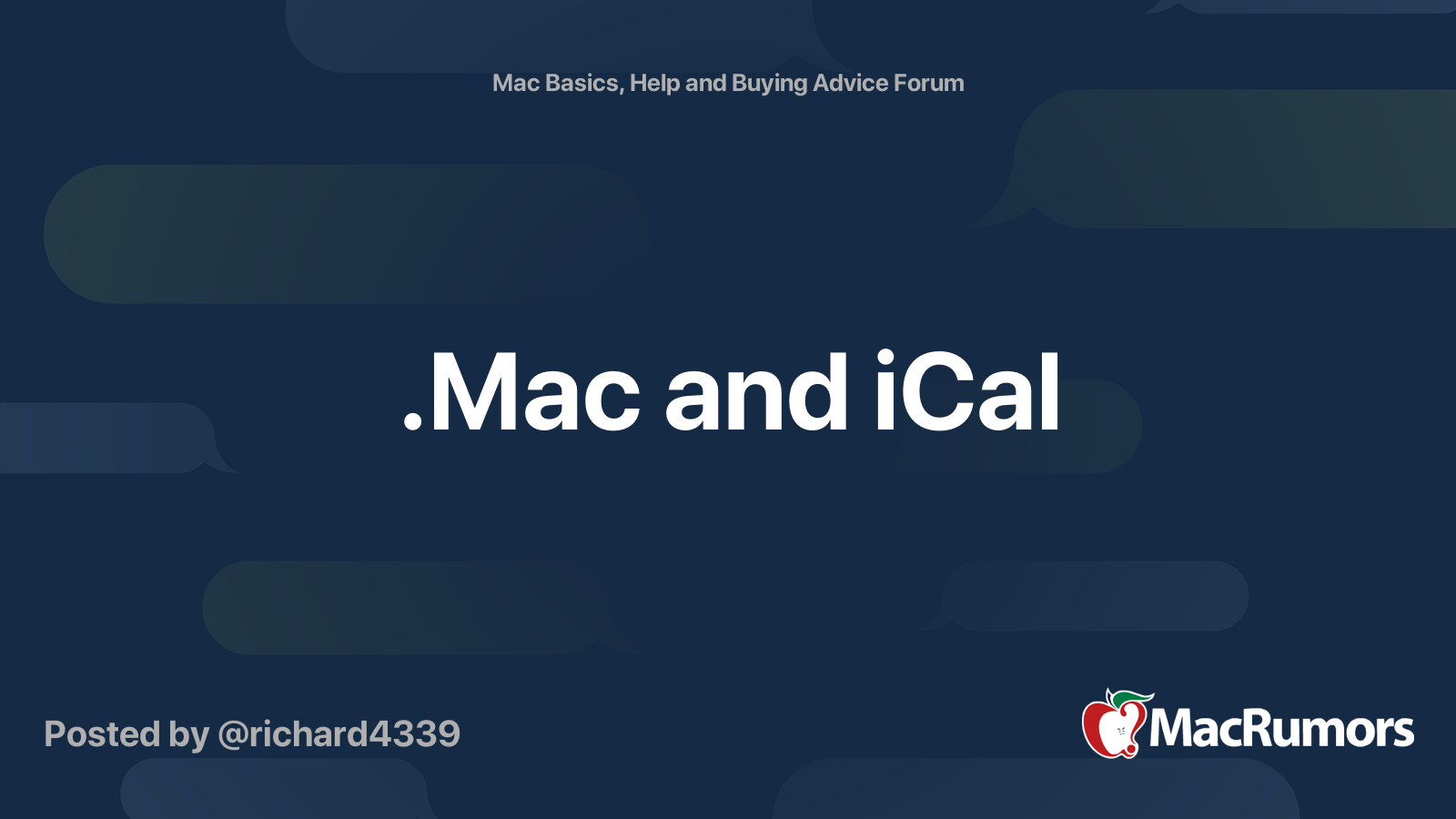 .Mac and iCal | MacRumors Forums