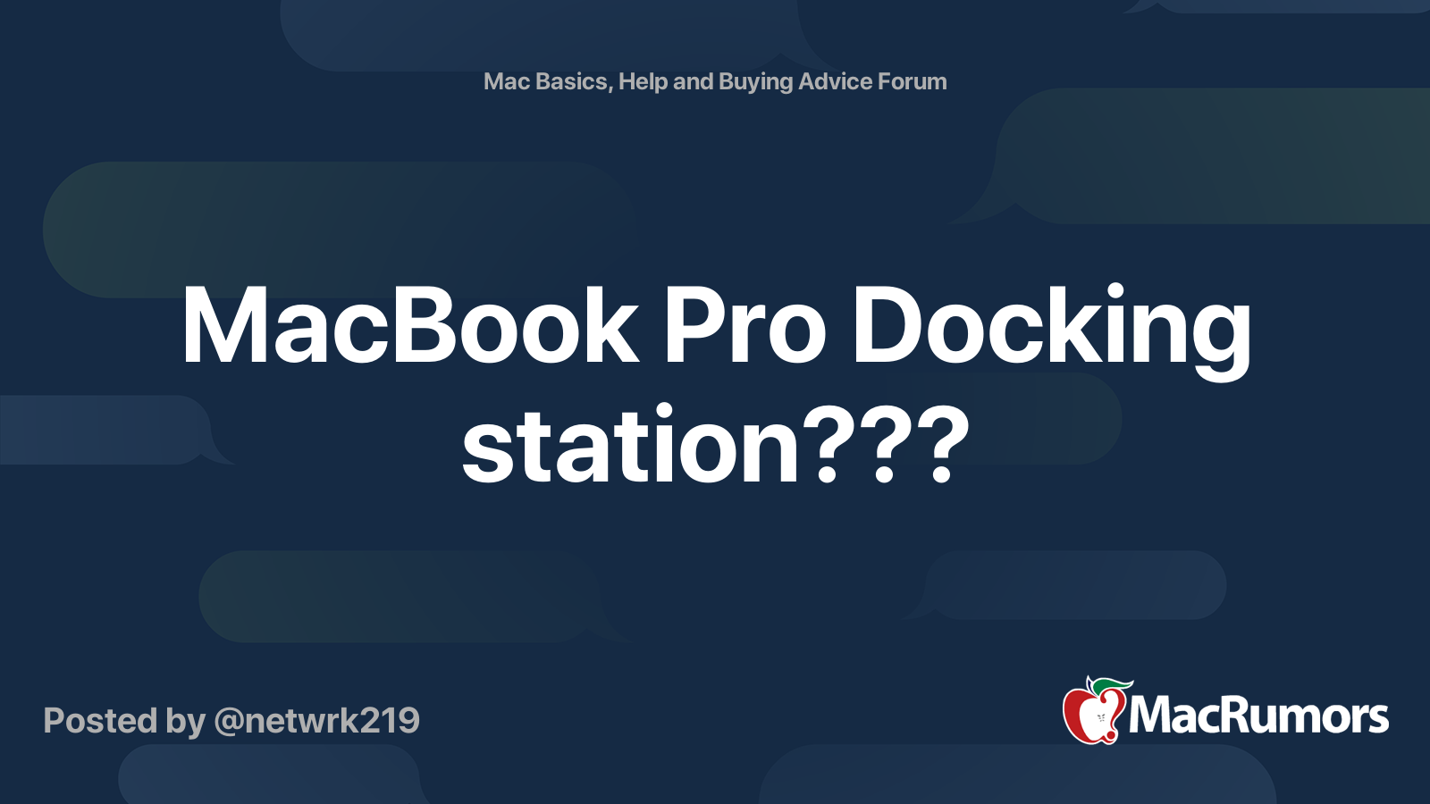 MacBook Pro Docking station??? | MacRumors Forums