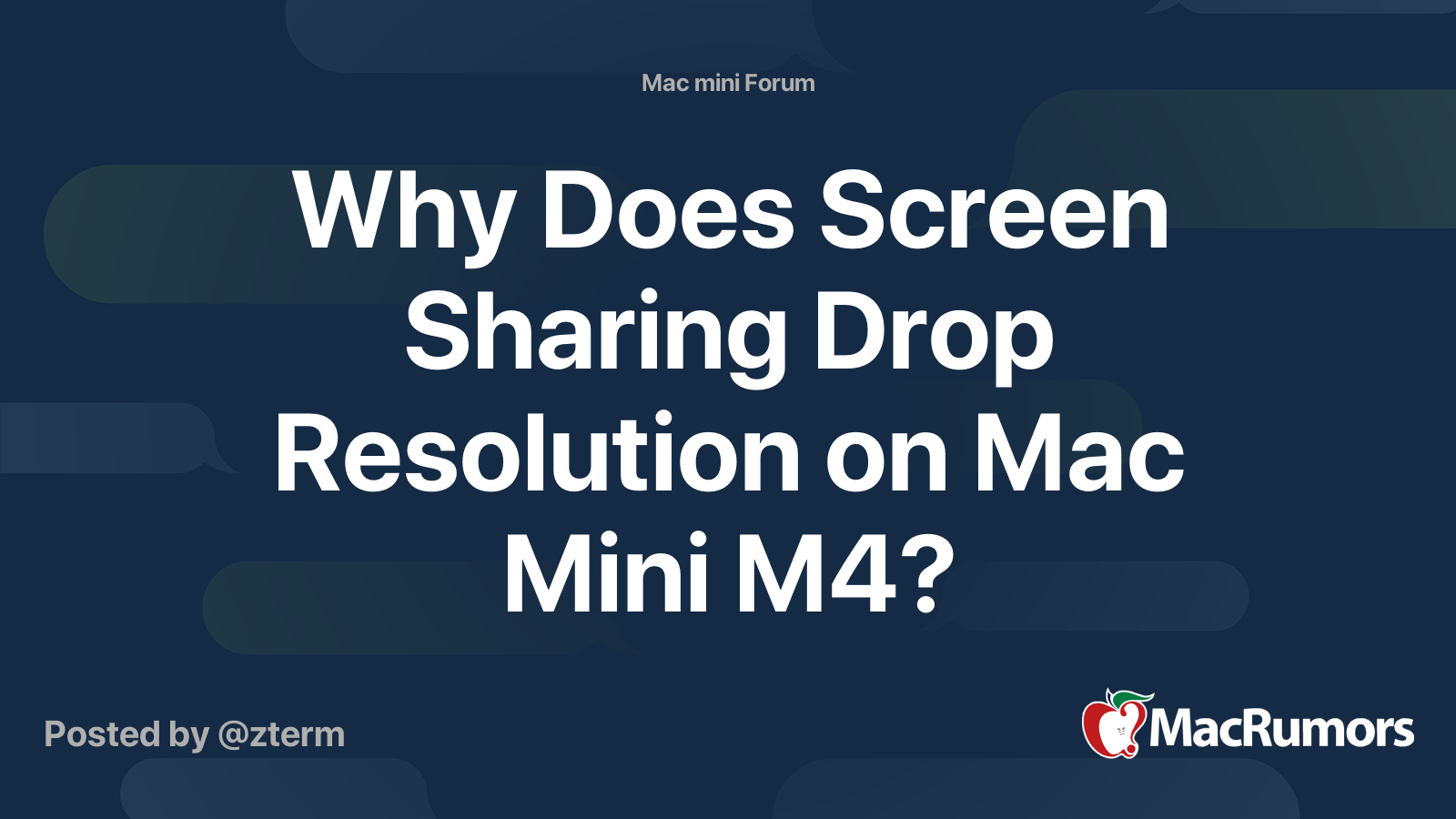 Why Does Screen Sharing Drop Resolution on Mac Mini M4? | MacRumors Forums
