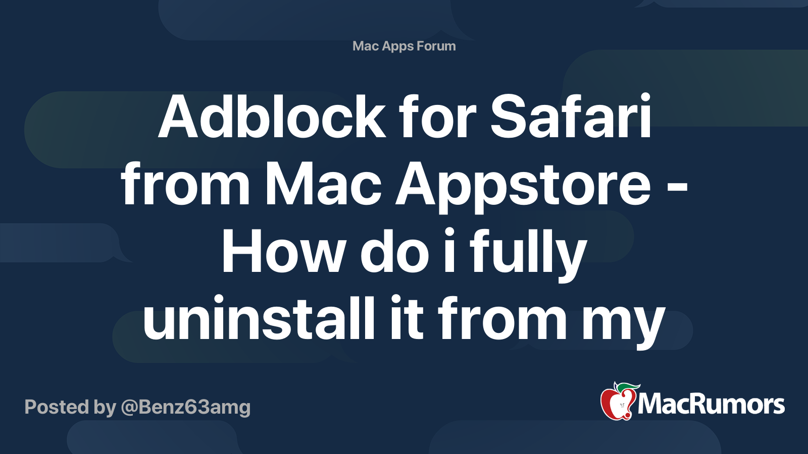 Adblock for Safari from Mac Appstore - How do i fully uninstall it from my mac running macos ...