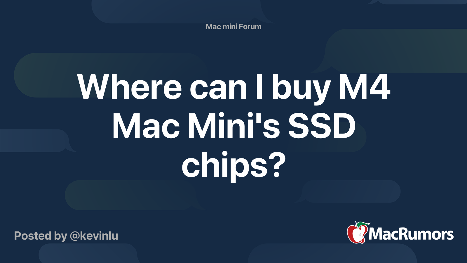 Where can I buy M4 Mac Mini's SSD chips? | MacRumors Forums
